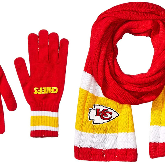 Little Earth | Accessories | Kansas City Chiefs Knit Scarf And Gloves ...